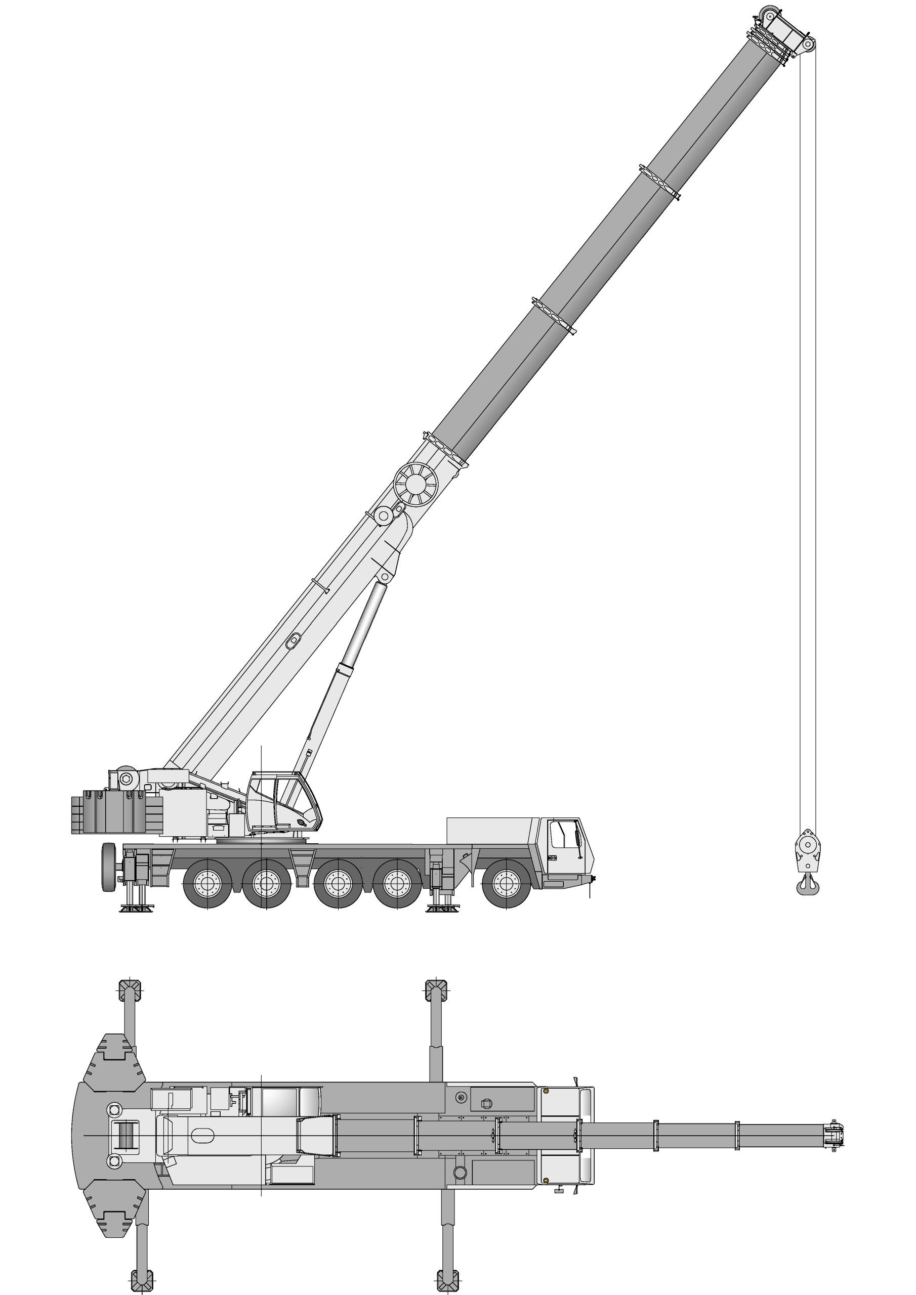 GROVE GMK 5220 All-Terrain Crane | 220 Ton Capacity – CAD DWG Hub