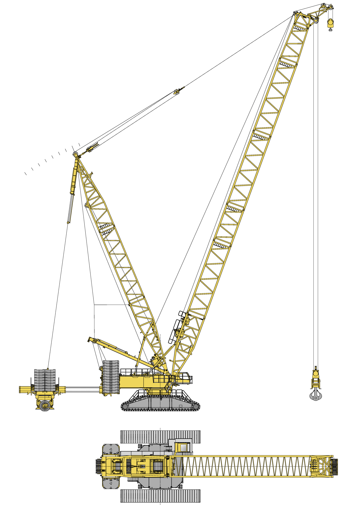 Liebherr LR 11000 Crawler Crane: 1,000 Ton Lifting Power – CAD DWG Hub