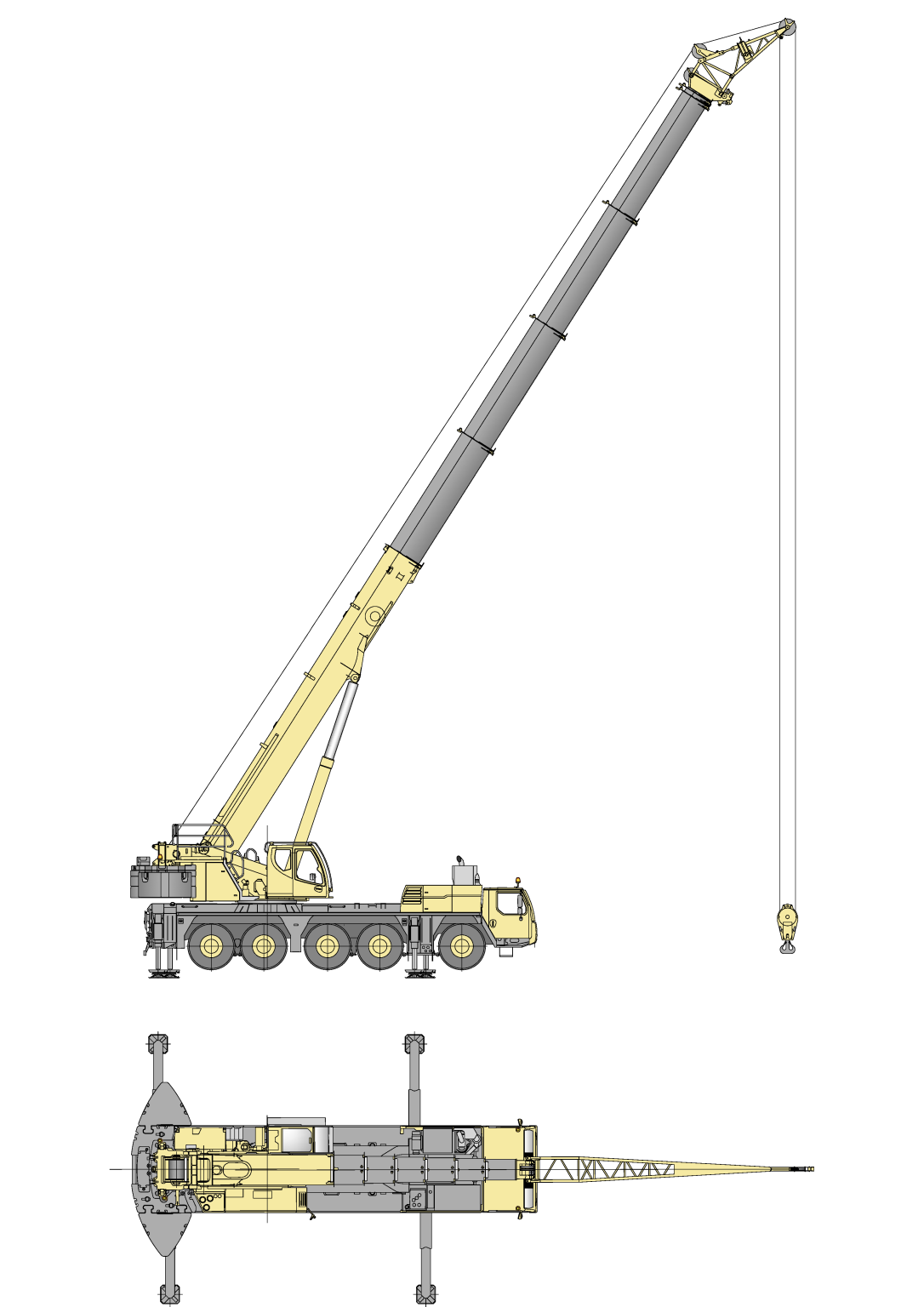 Liebherr LTM 1150-5.3 Mobile Crane | 150 Ton Capacity – CAD DWG Hub