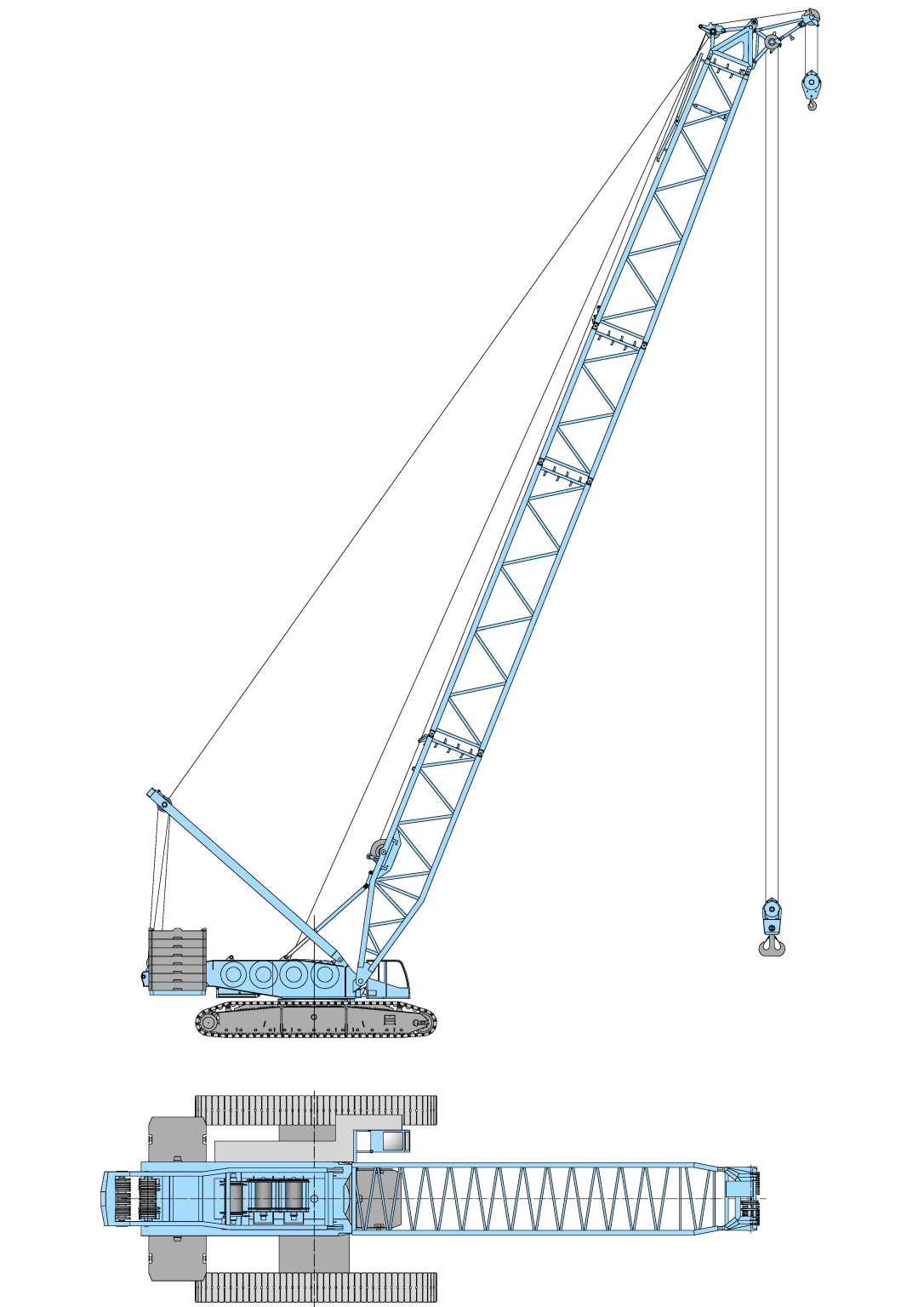 Terex Demag CC 2400-1 Crawler Crane | 400t Capacity – CAD DWG Hub