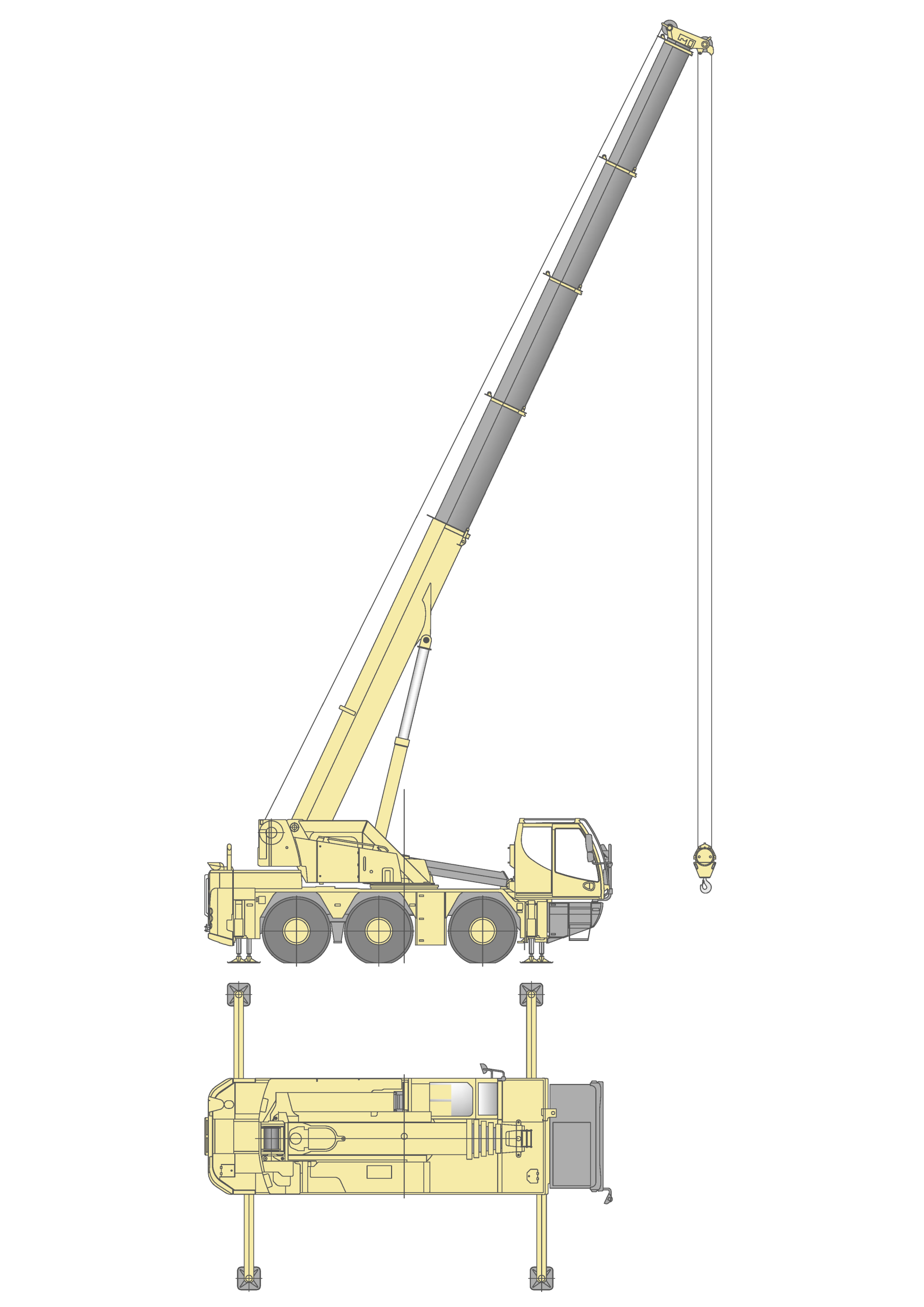 Liebherr LTC 1045-3.1: 45 Ton Max Load Crane Specs – CAD DWG Hub